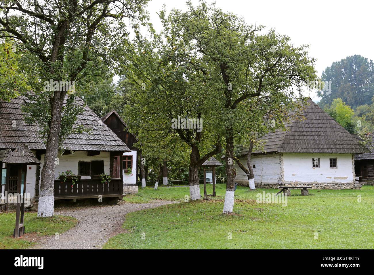 Traditional rural buildings, Bran Village Museum, Bran, Braşov County ...