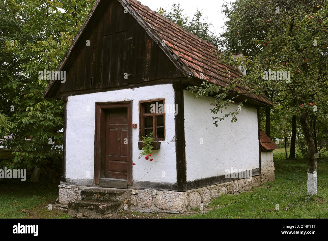 Traditional rural building, Bran Village Museum, Bran, Braşov County ...