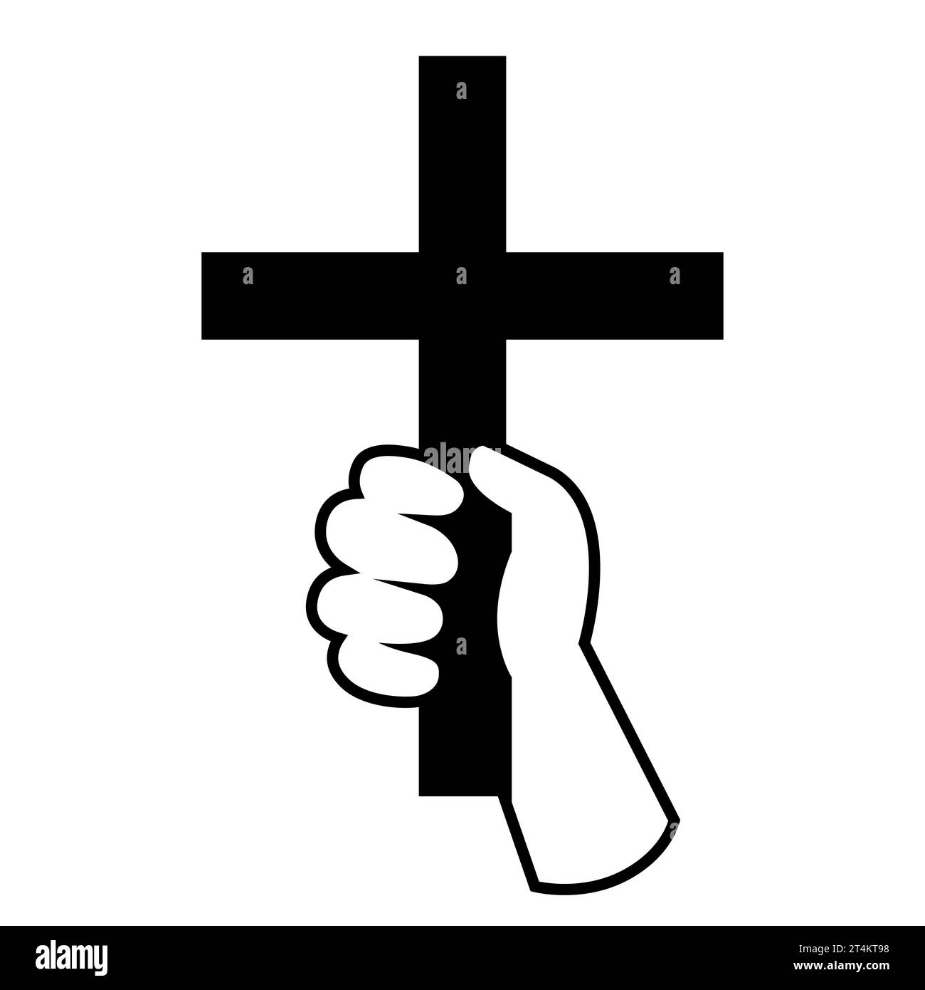 Christian cross with hand. flat vector illustration Stock Vector Image ...