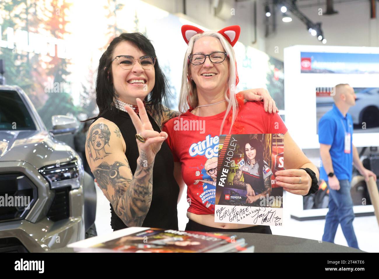 Las Vegas, United States. 31st Oct, 2023. Faye Hadley (L), social media ...