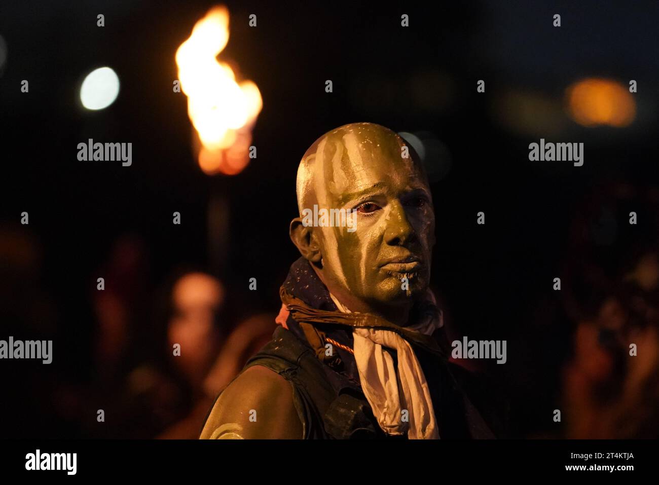 Performers during the Samhuinn Fire Festival in Holyrood Park ...