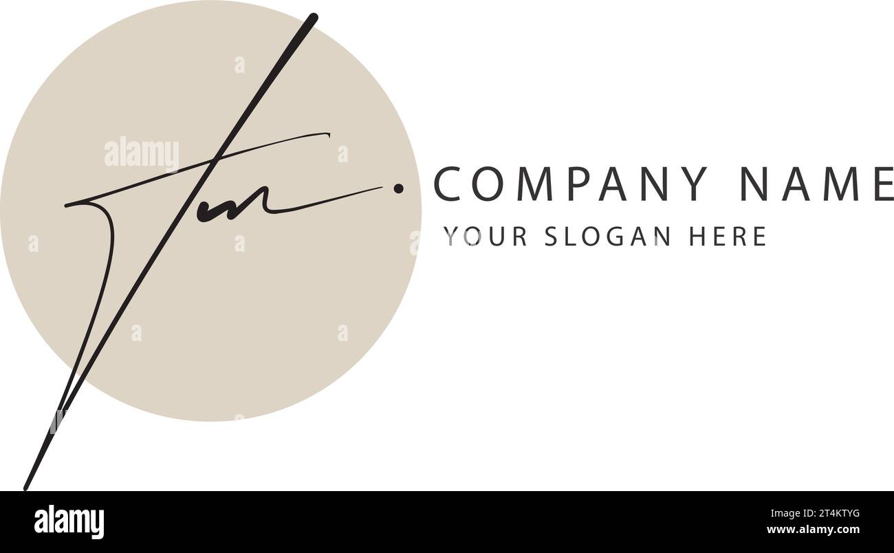 Tm initial letters signature logo or handwritten l Stock Vector Image ...