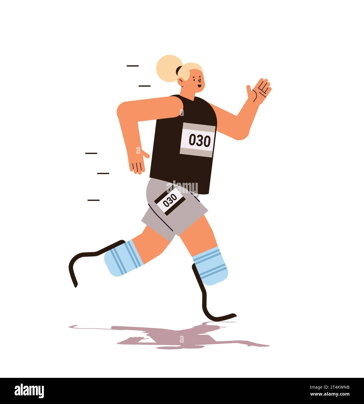 disabled woman running fast athlete runner on carbon prosthetics ...