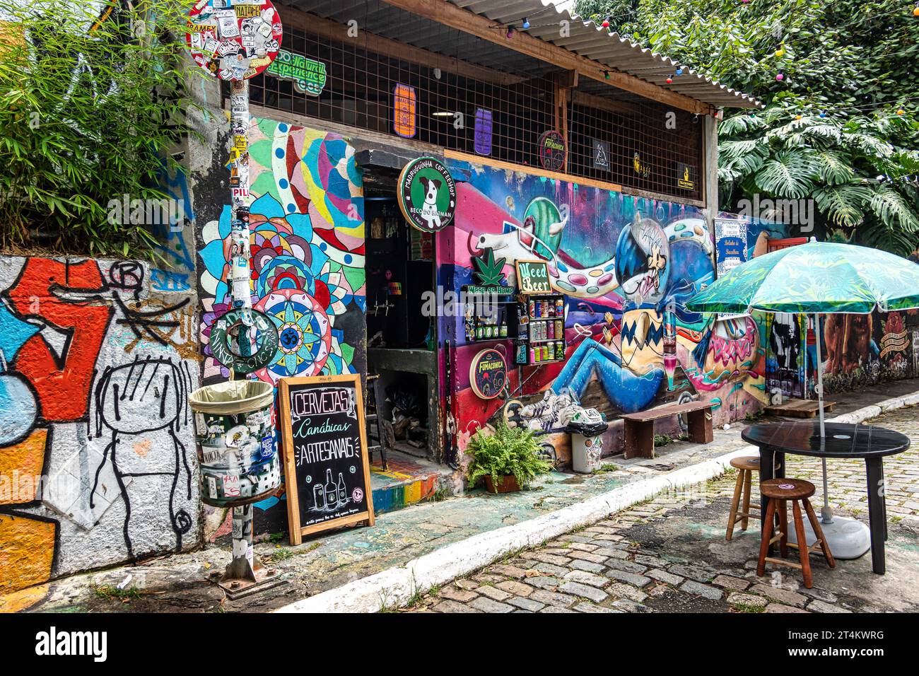 Beco do Batman in Sao Paulo, Brazil is a popular tourist destination ...