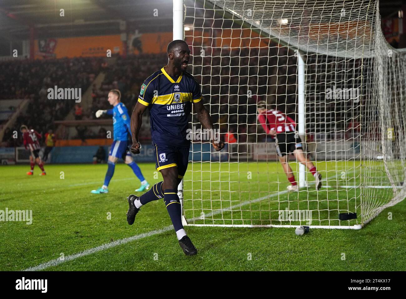 Middlesbrough's Emmanuel Latte Lath (centre) celebrates scoring their ...