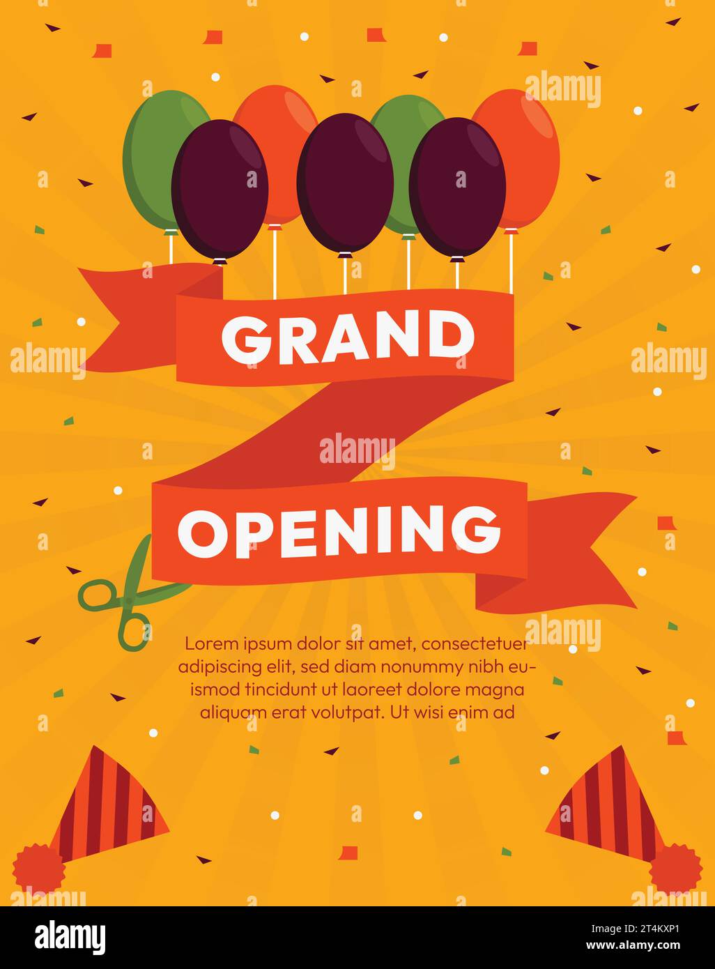 Flat style grand opening background design Vector Image Stock Vector ...