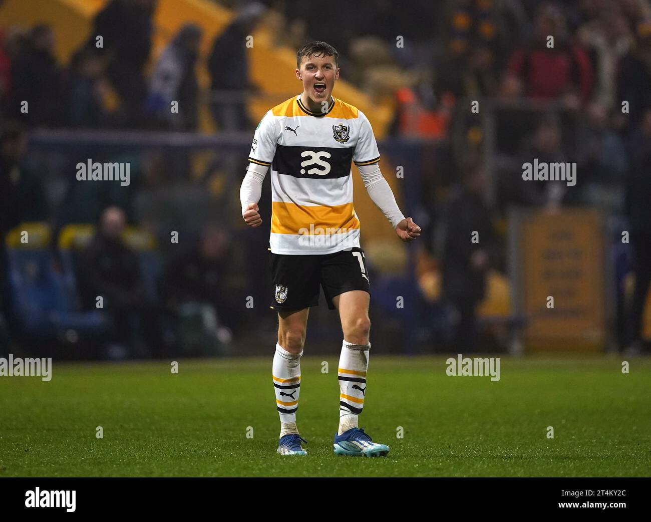 Port Vale's Alfie Devine celebrates following the Carabao Cup fourth ...