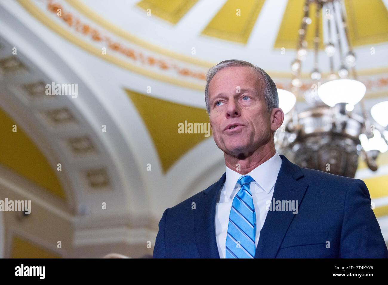 United States Senator John Thune (Republican of South Dakota) speaks to ...