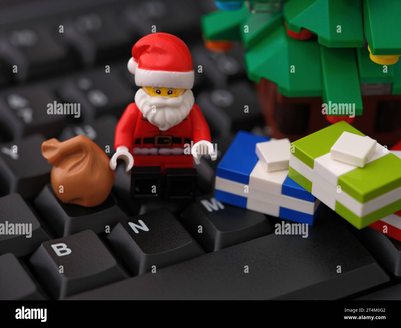 Tambov, Russian Federation - October 31, 2023 A Lego Santa Claus ...