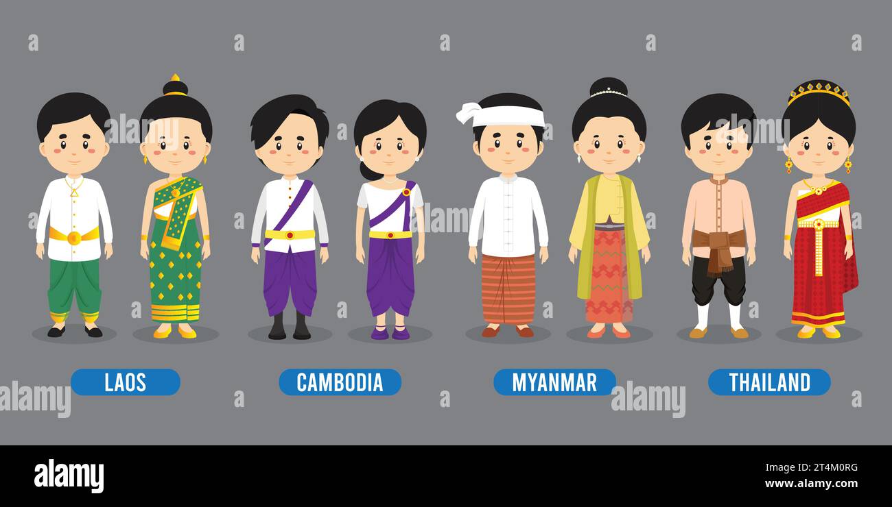Cambodia national costume Stock Vector Images - Alamy