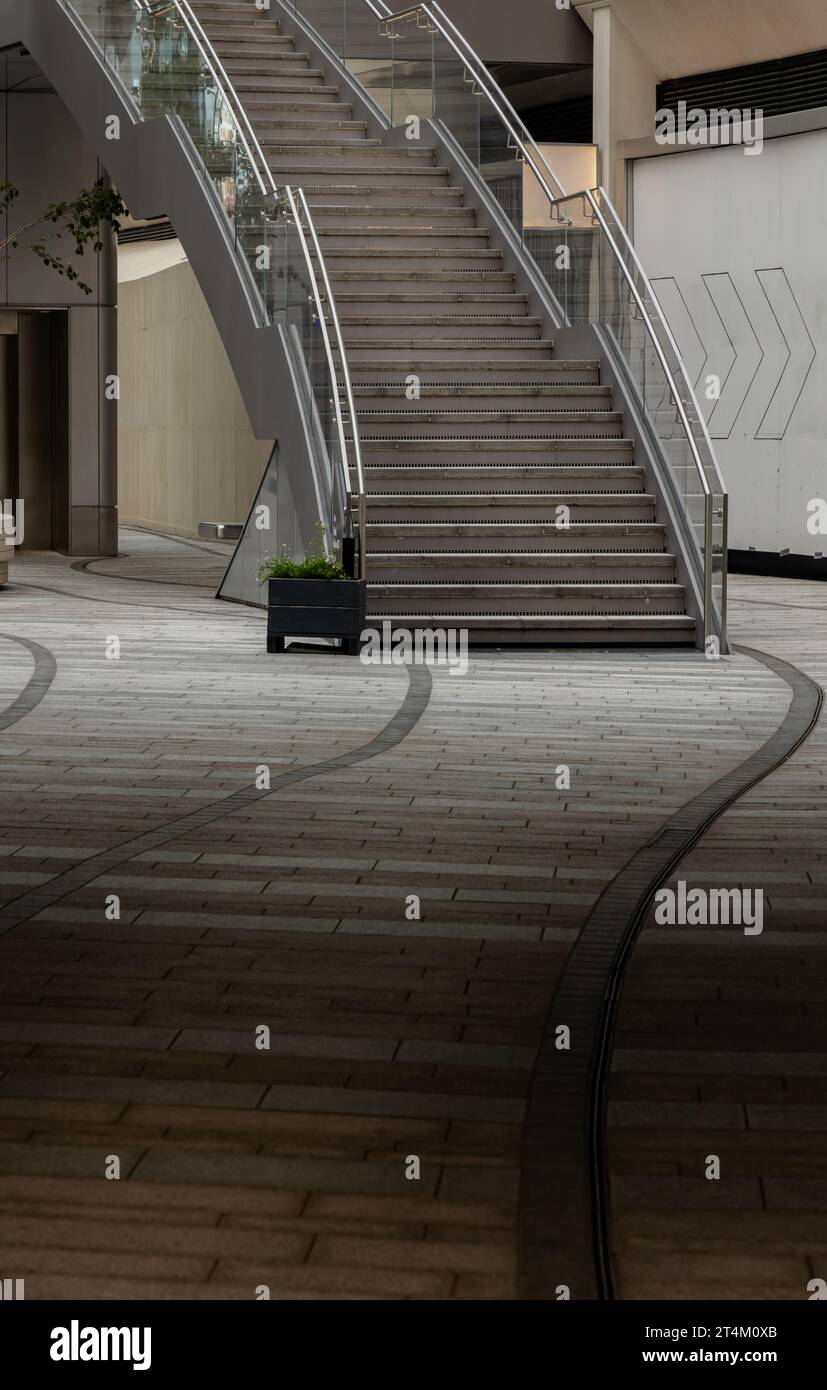 London, UK - Oct 13, 2023 - View of an external modern staircase with ...