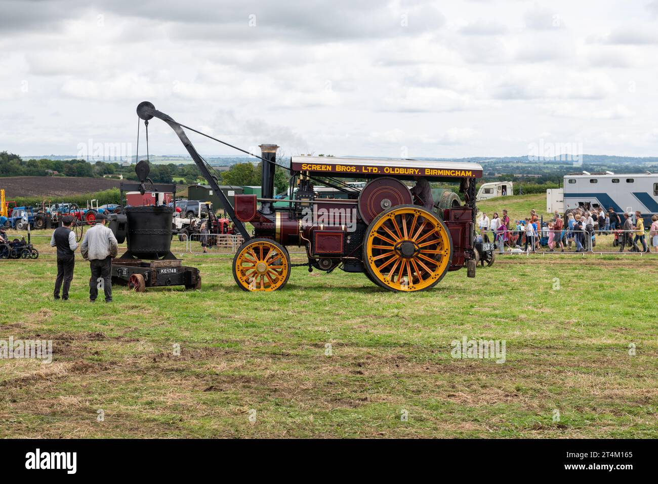 Low Ham.Somerset.United Kingdom.July 23rd 2023.A Burrell crane engine ...