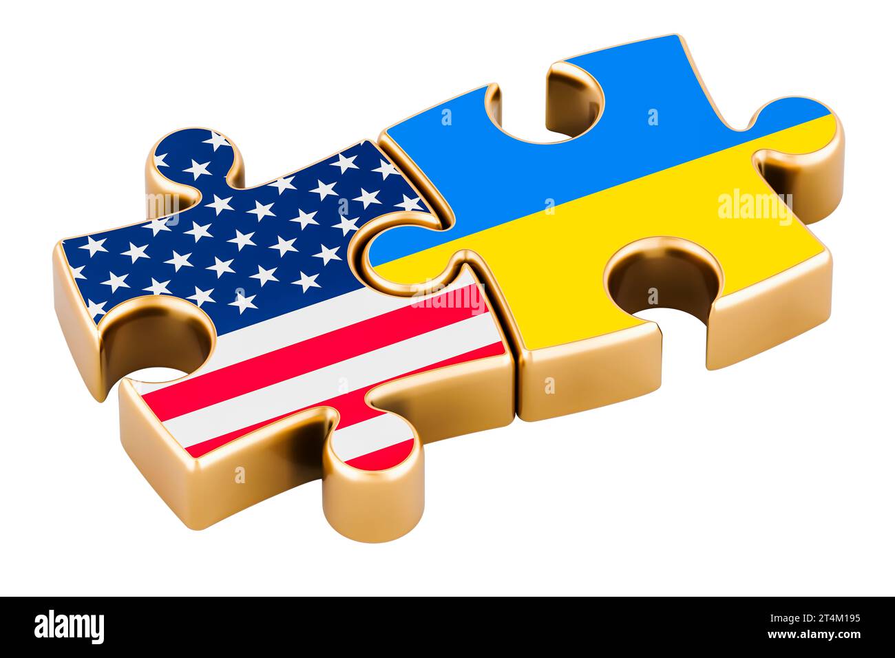 Ukraine and the Ukraine puzzles from flags, relation concept. 3D ...