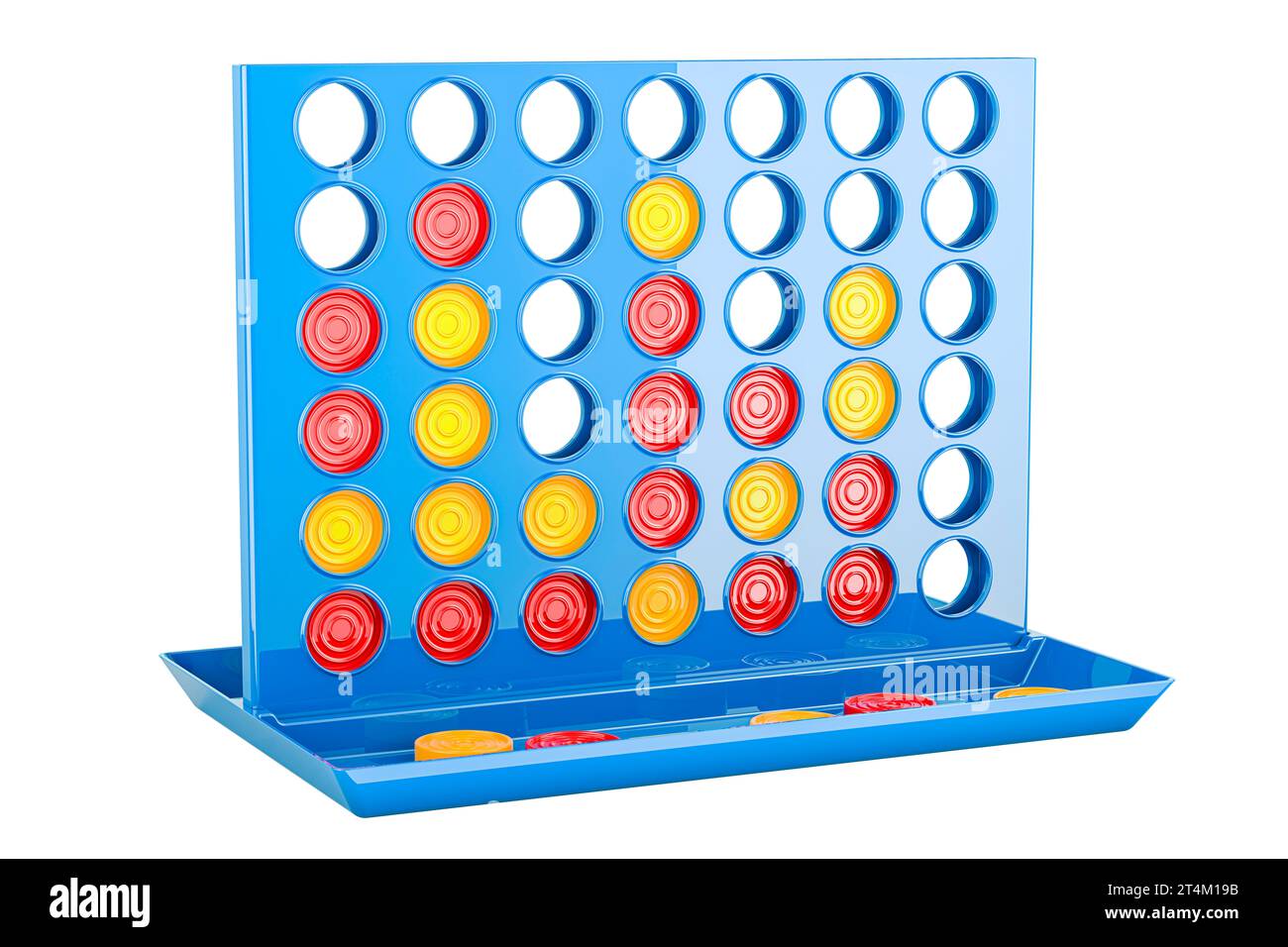 Connect Four, Board Game. The vertical checkers game. 3D rendering ...