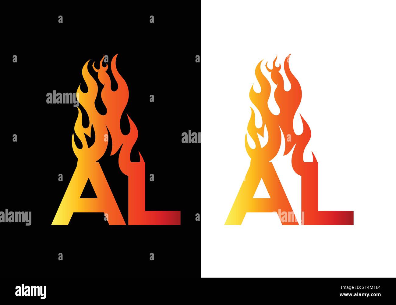 Fire al letter logo and icon design template Vector Image Stock Vector ...