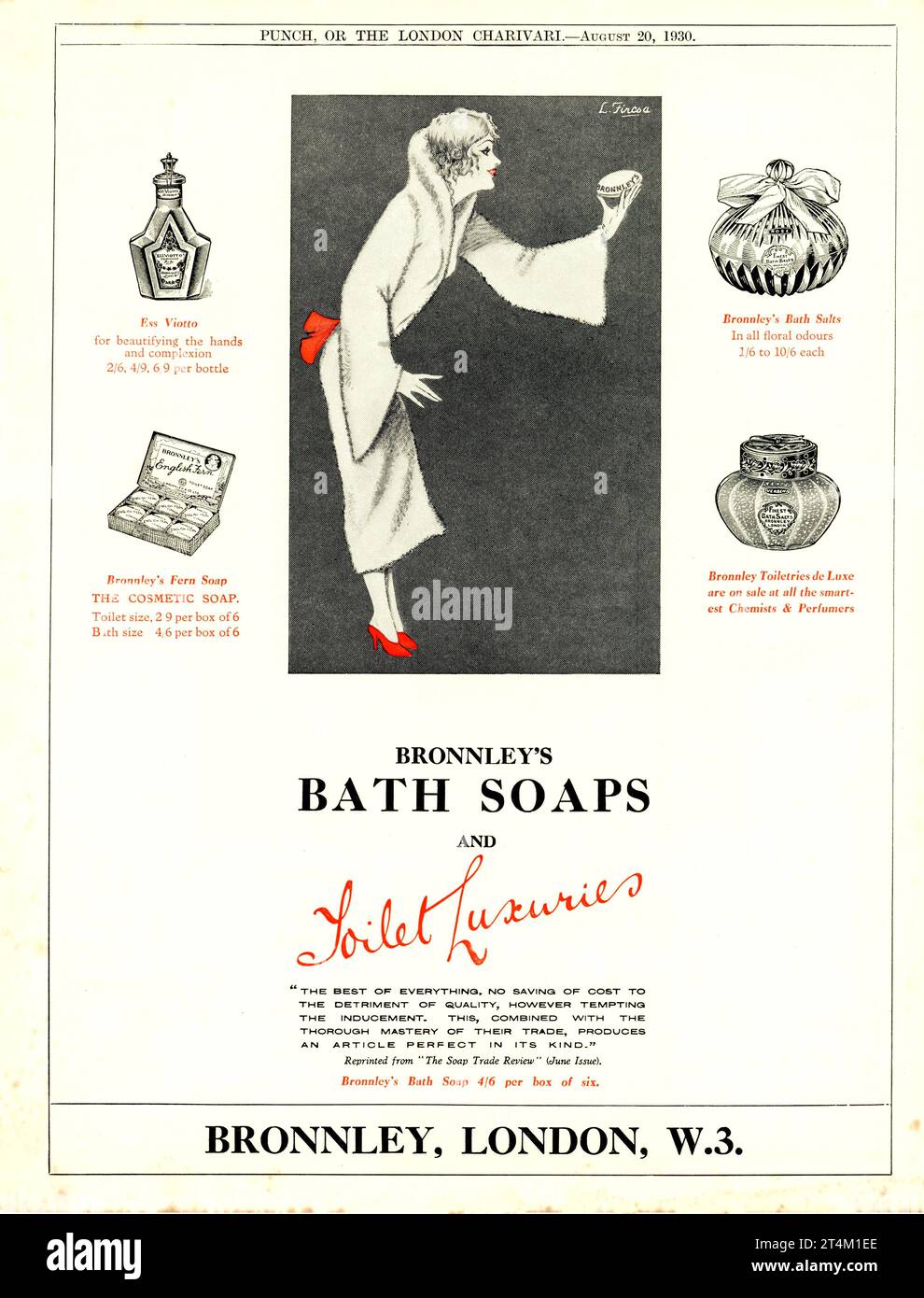 BRONLEY'S BATH SOAPS and TOILET LUXURIES 1930 British Magazine ...