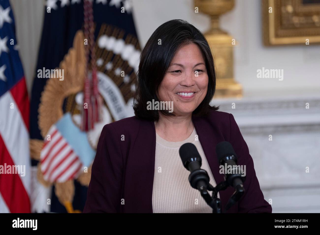 Acting United States Secretary of Labor Julie Su makes remarks on ...