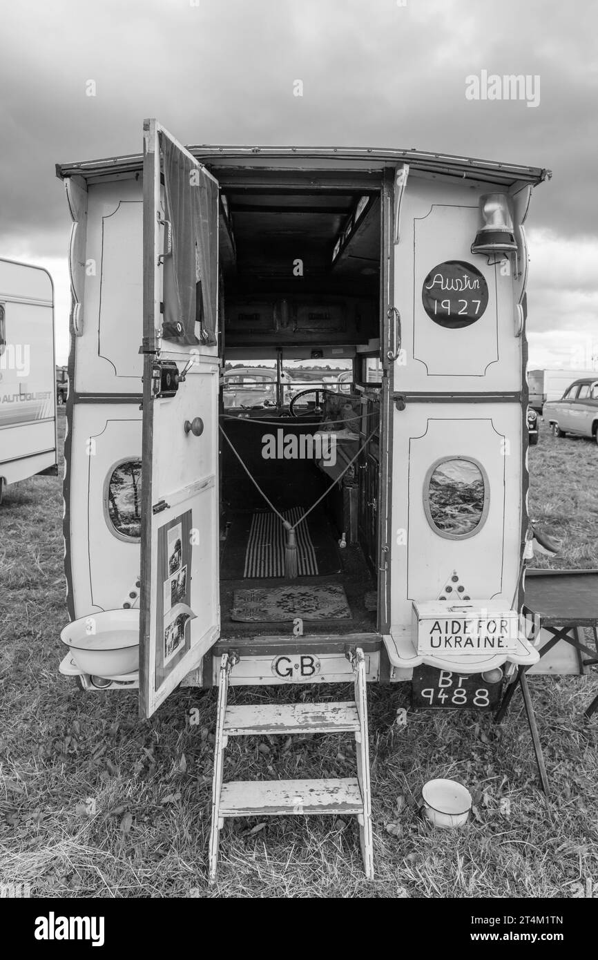 Low Ham.Somerset.United Kingdom.July 23rd 2023.A restored Austin van ...