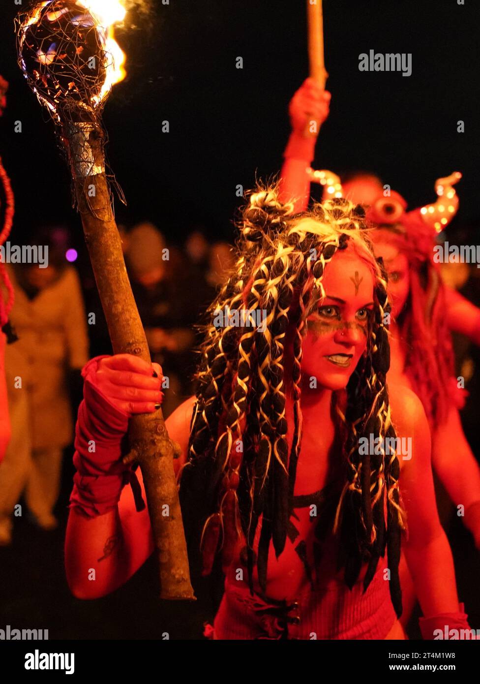 Performers during the Samhuinn Fire Festival in Holyrood Park ...