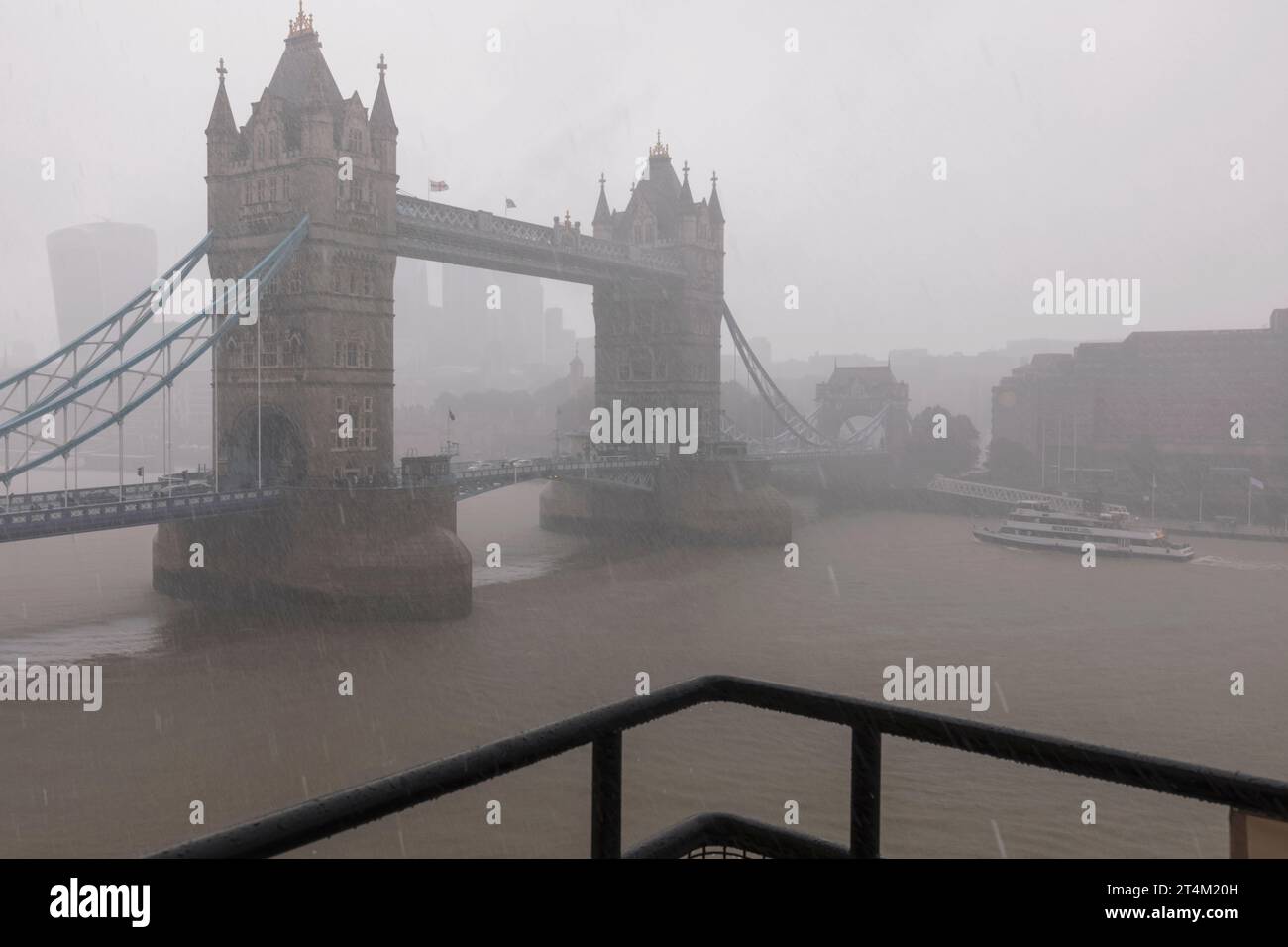 England, London, Tower Bridge and The City of London Skyline with River ...