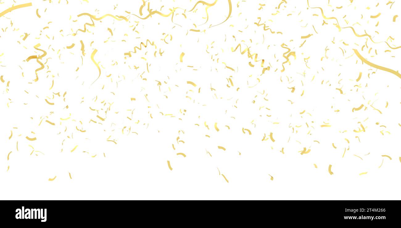 Falling golden confetti isolated on white background. 3d illustration ...