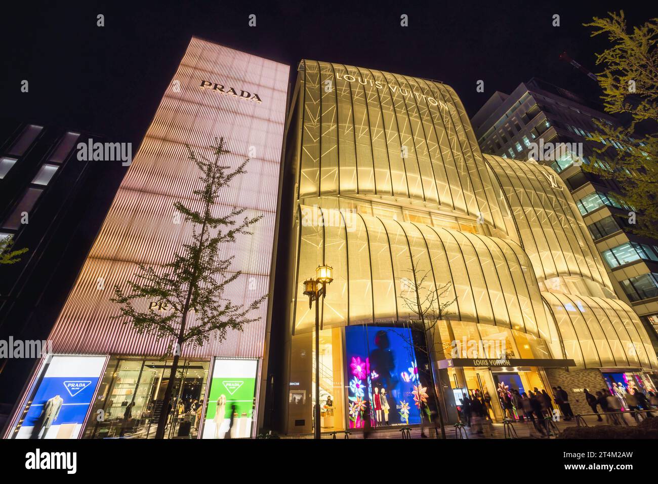 Osaka, Japan - April 13, 2023: futuristic luxury fashion stores at ...
