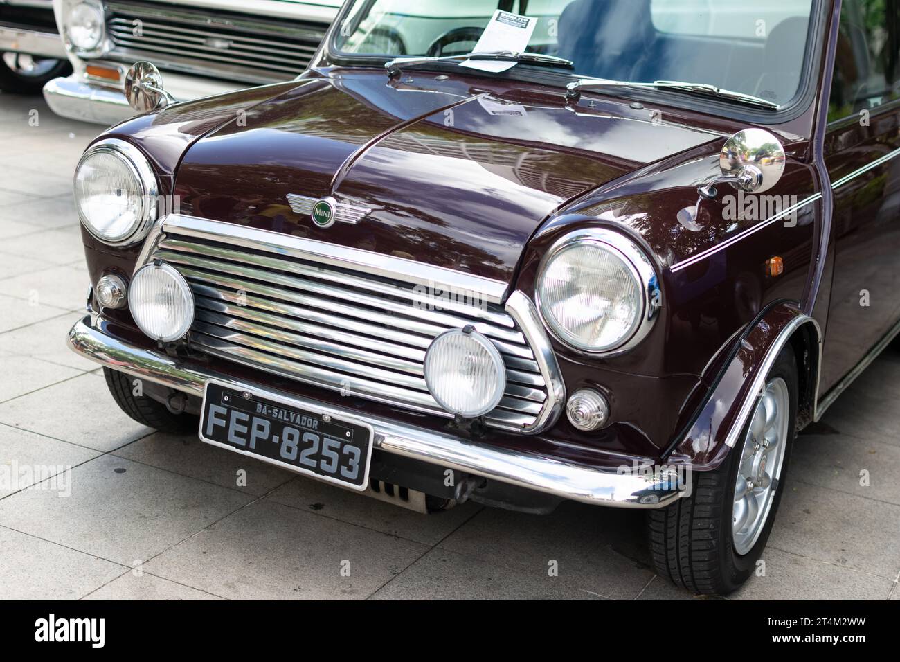 Salvador, Bahia, Brazil - November 1, 2014: A Mini Cooper Sport car is ...