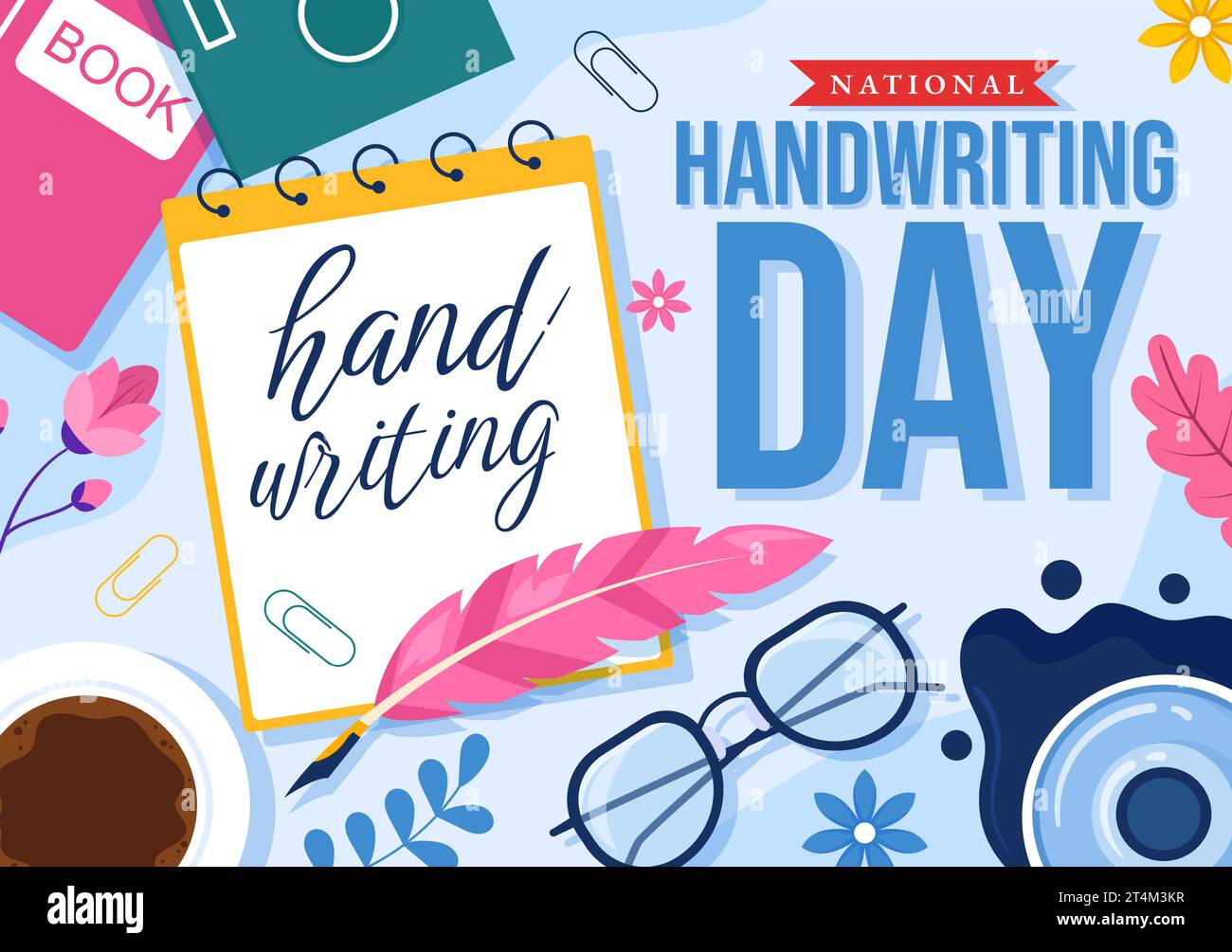 National Handwriting Day Vector Illustration on 23 January with Ink ...
