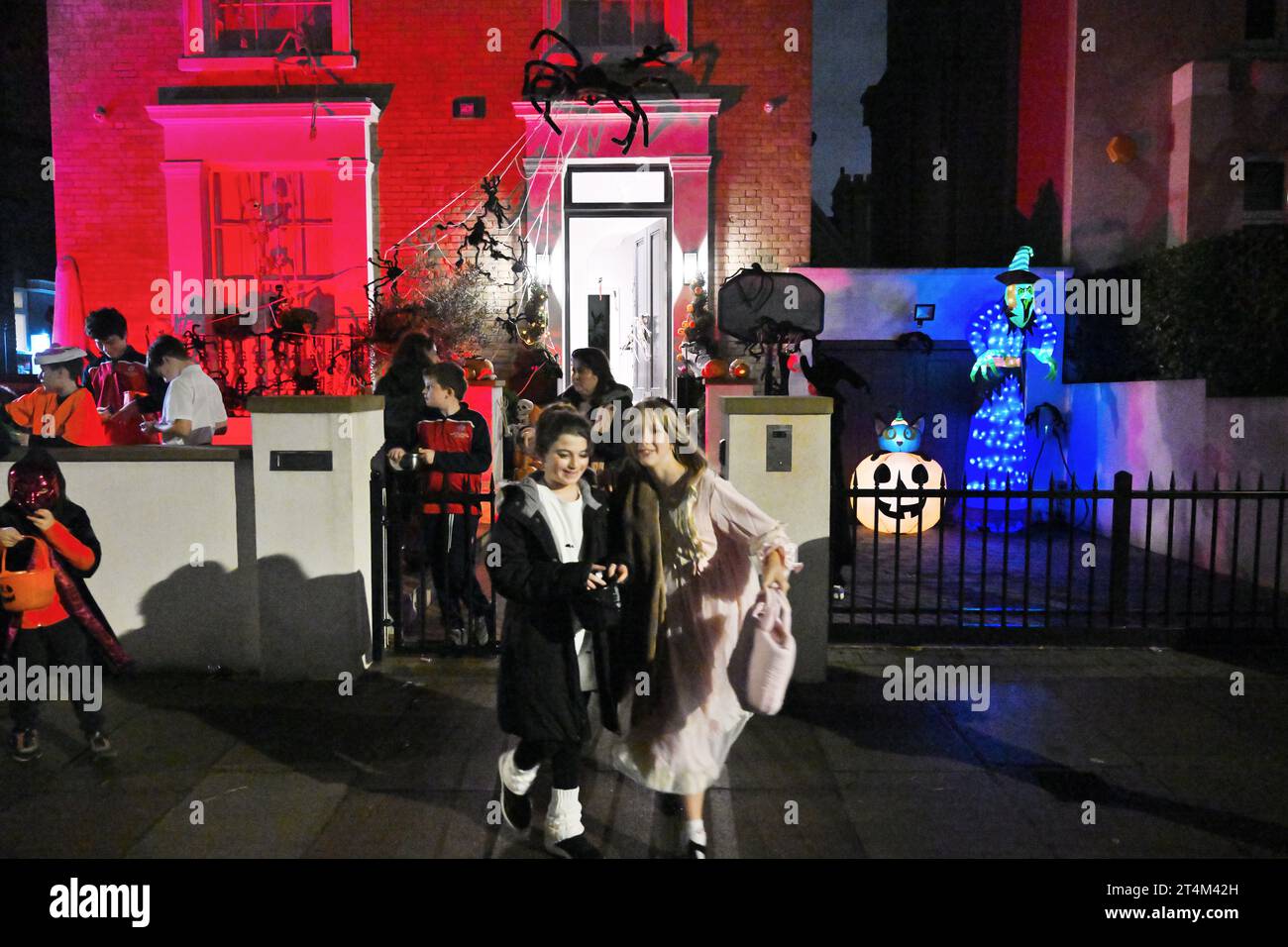 31 October 2023. London, UK Families and revellers celebrate Halloween ...