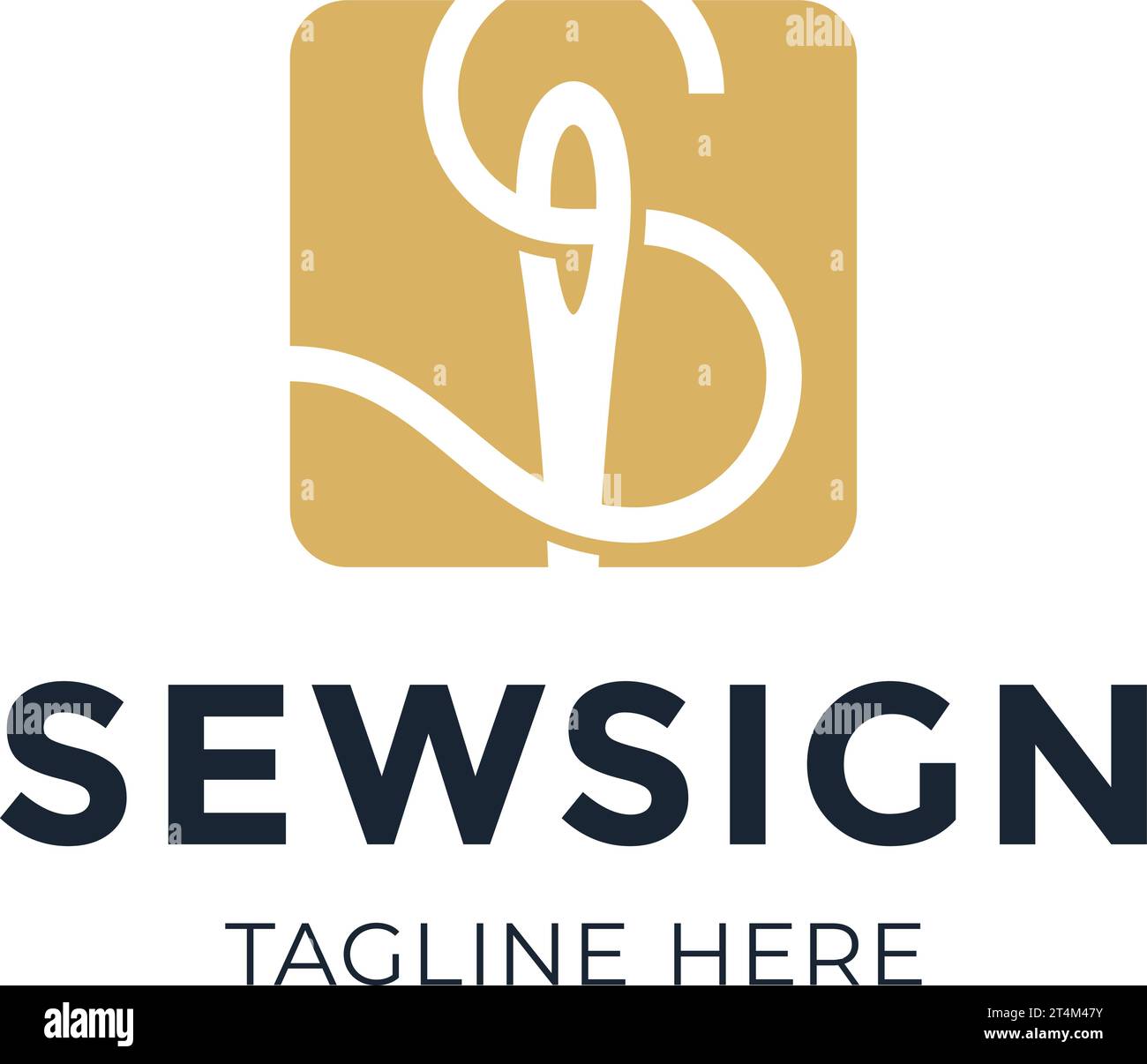 Web sewing logo with initial letter s and needle Vector Image Stock ...