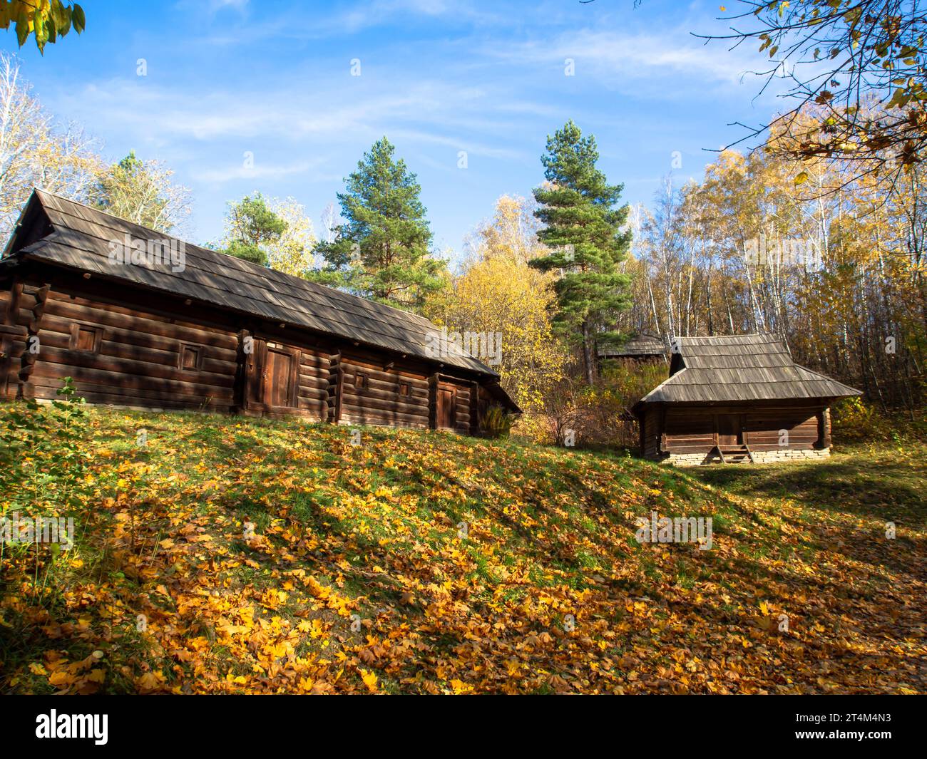 Traditional wooden homes in Ukraine. National Museum of Folk ...