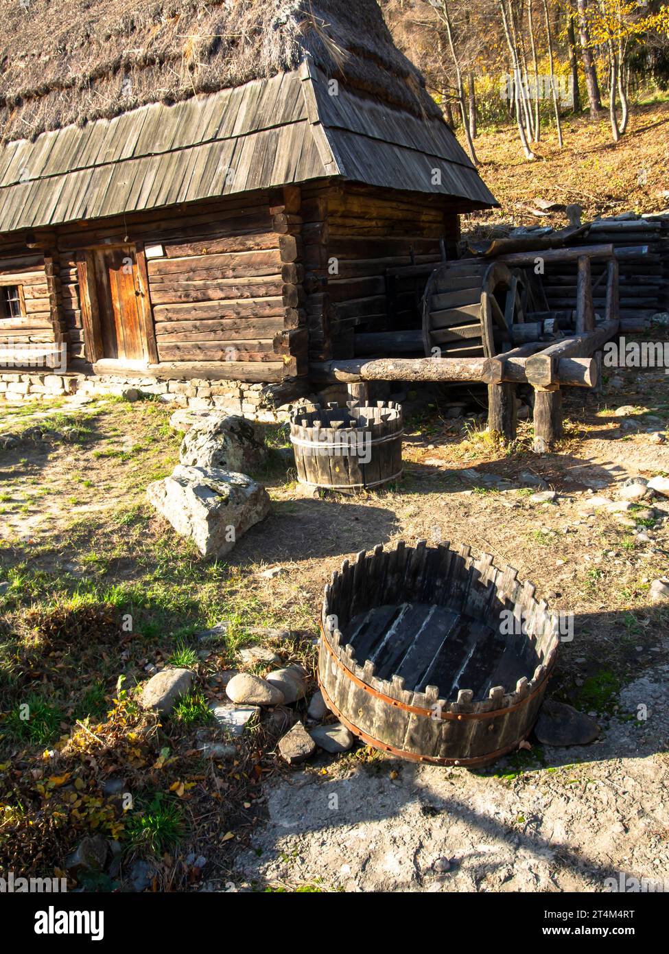 Traditional wooden homes in Ukraine. National Museum of Folk ...