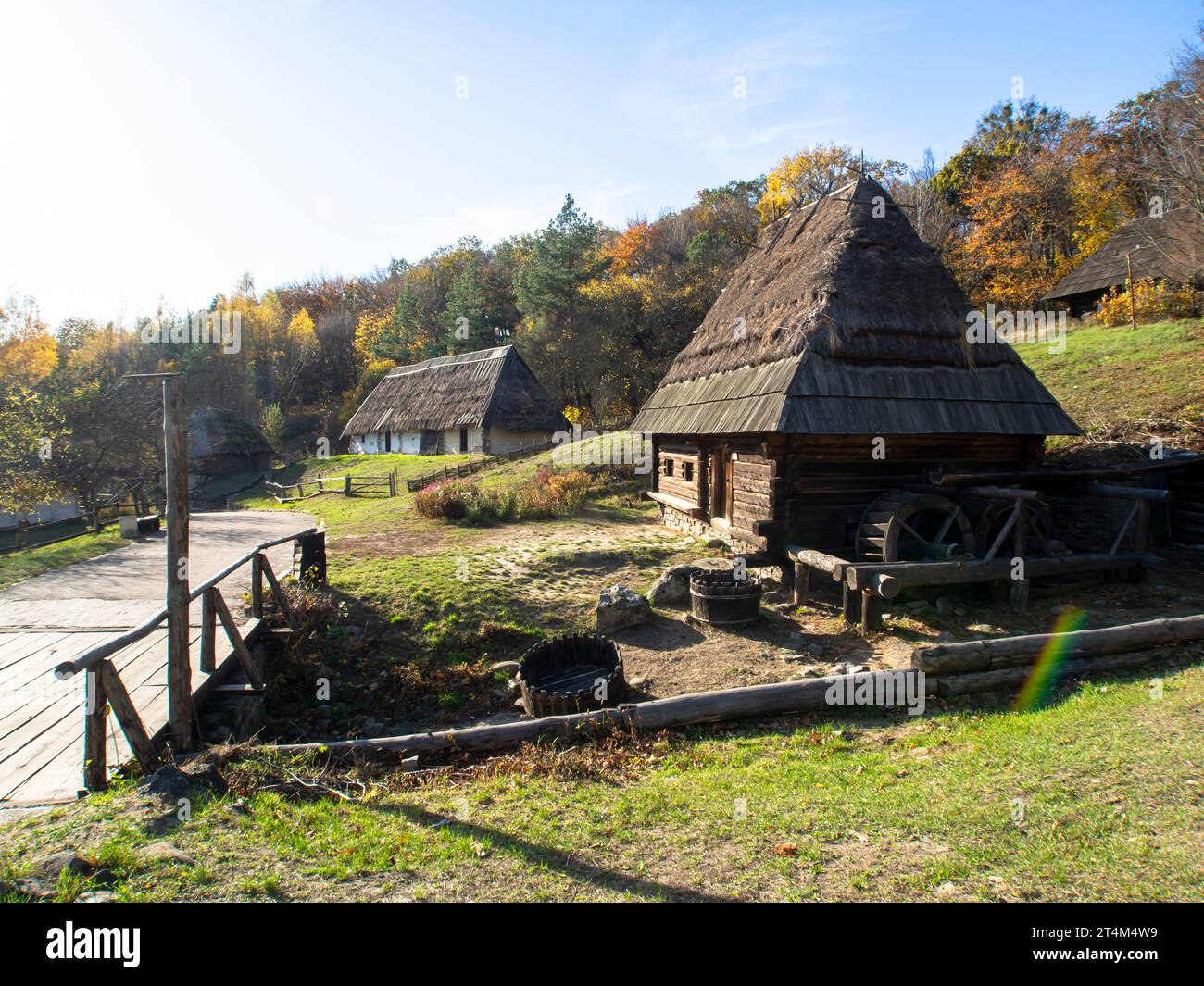 Traditional wooden homes in Ukraine. National Museum of Folk ...