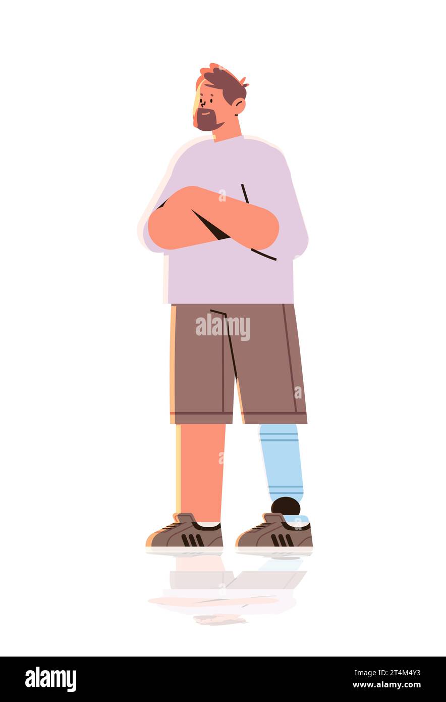 man with replaced robotic leg guy with titanium implant or prosthesis ...