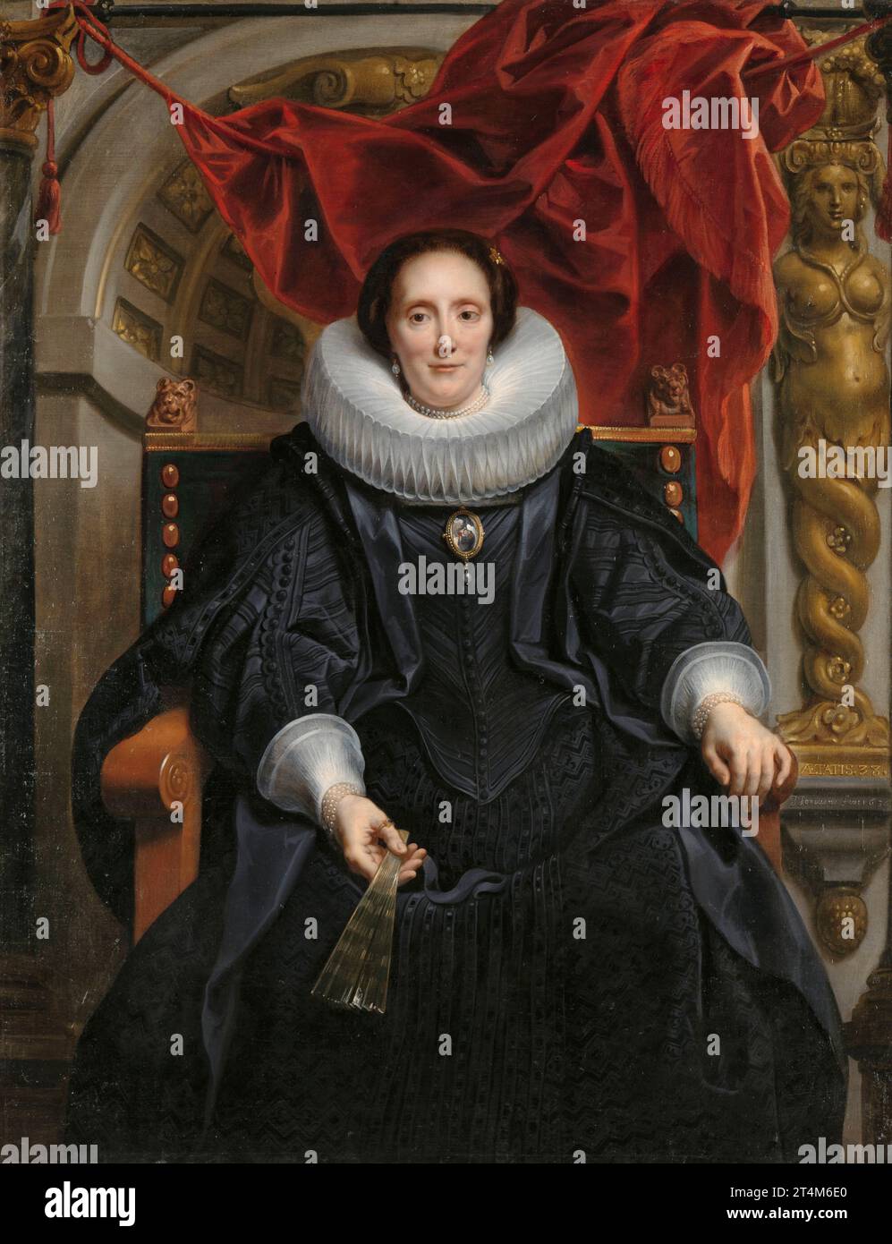 Portrait painting of Rogier Le Witer's Wife, Catharina Behaghel, by ...