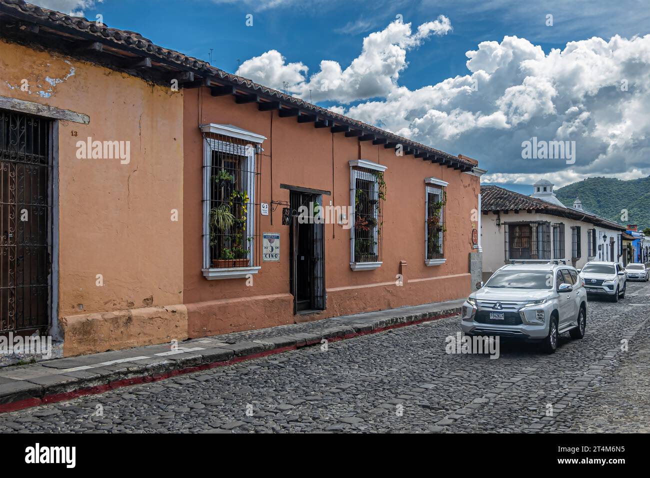 Guatemala, La Antigua - July 20, 2023: Calle Poniente. Bistrot Cinq ...