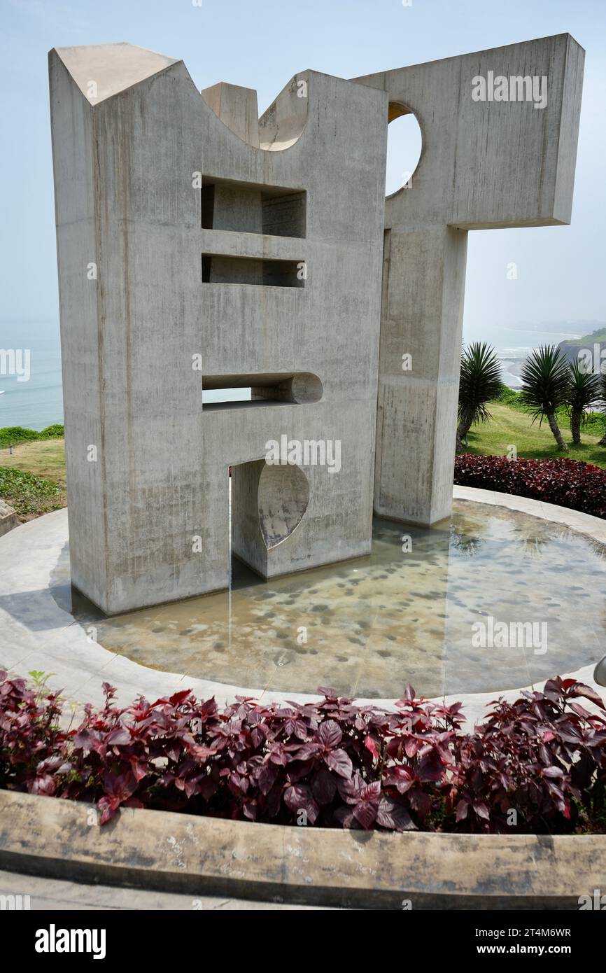 Modern Artwork Intihuatana by Fernando De Szyszlo overlooking The Bay ...