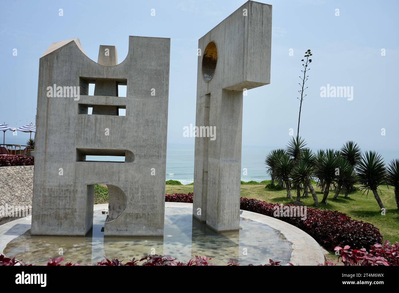 Modern Artwork Intihuatana by Fernando De Szyszlo overlooking The Bay ...