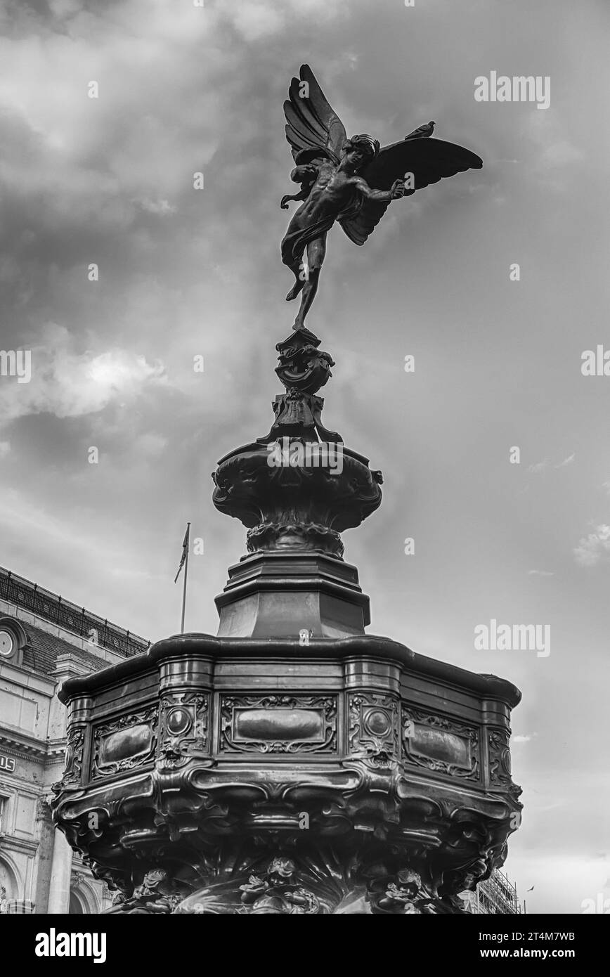 Shaftesbury Memorial Fountain, also known as Eros Statue, iconic ...