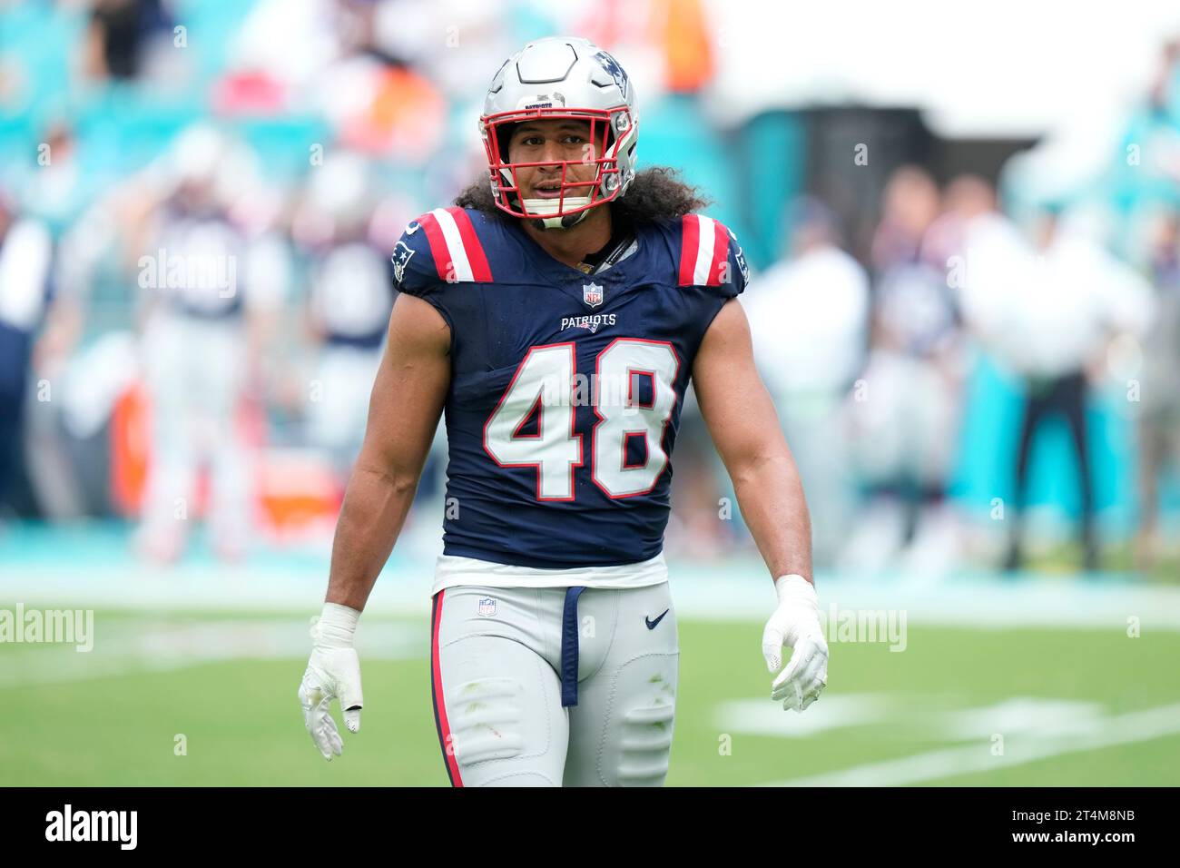 New England Patriots linebacker Jahlani Tavai is shown during the first ...