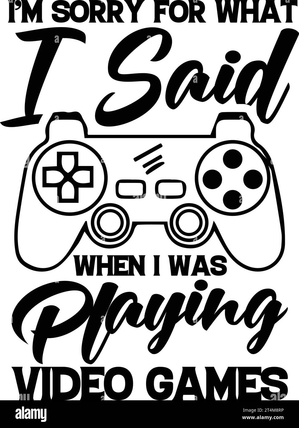 Typography Svg Gaming T Shirt Design Royalty Free Vector Stock Vector