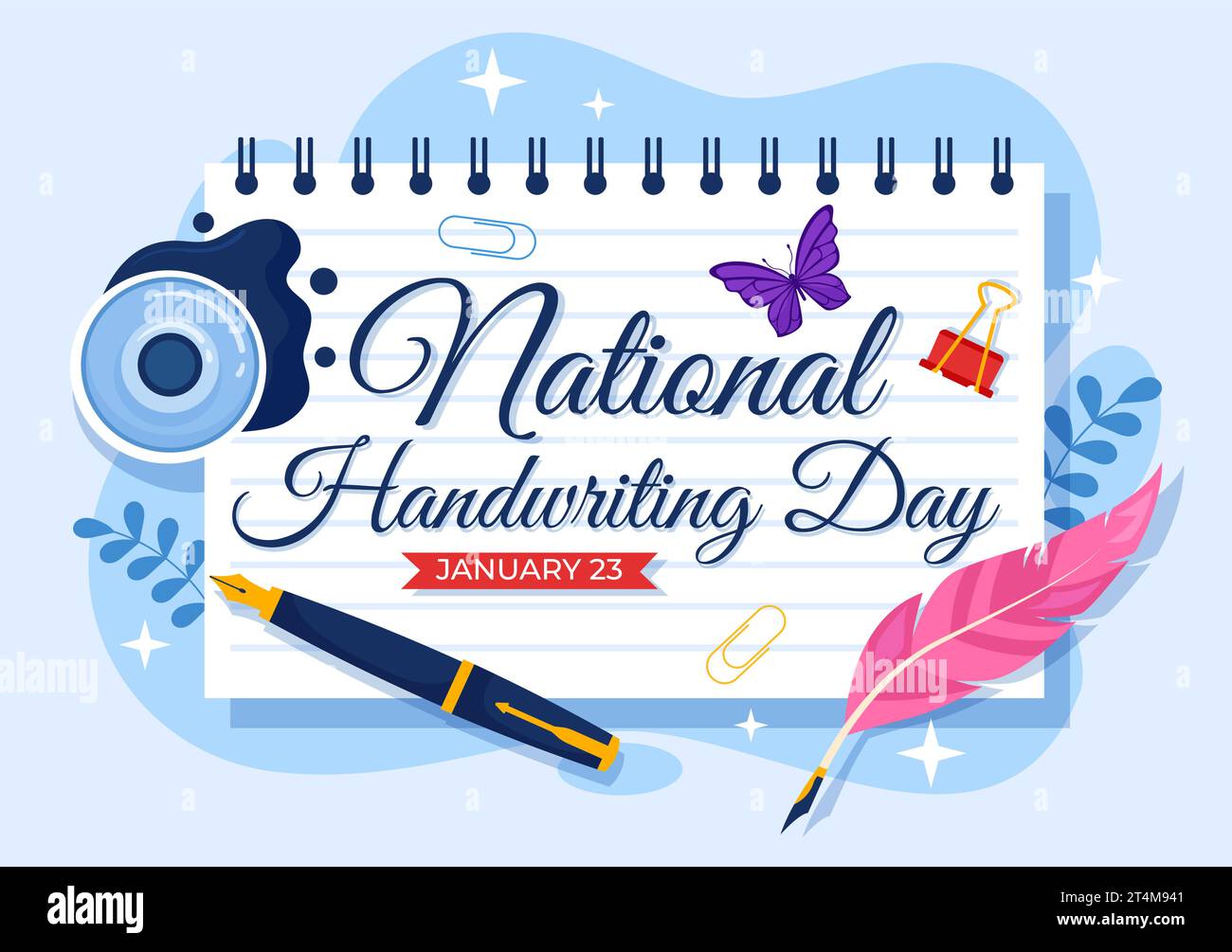 National Handwriting Day Vector Illustration on 23 January with Ink ...