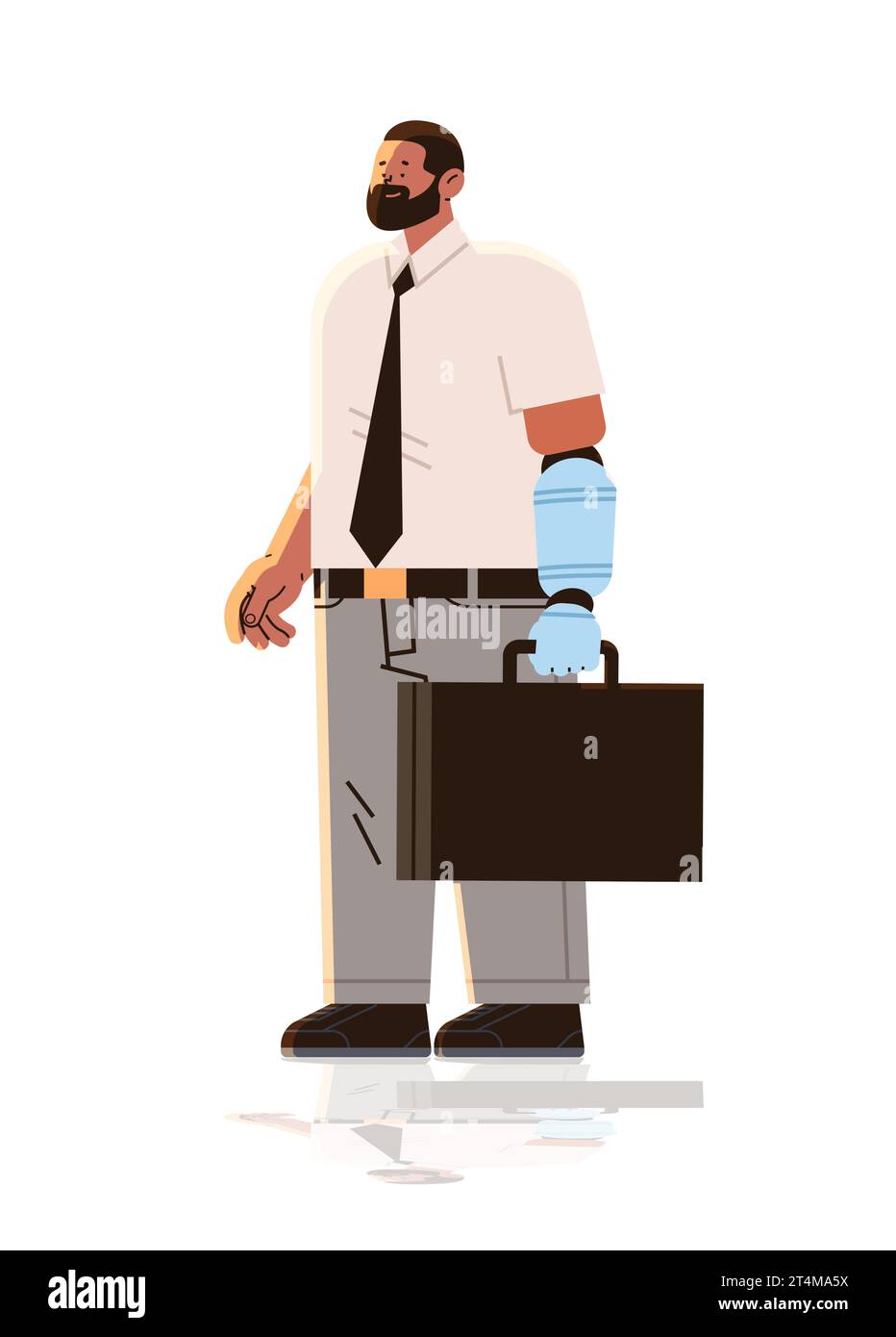 businessman with replaced robotic arm business man with titanium ...