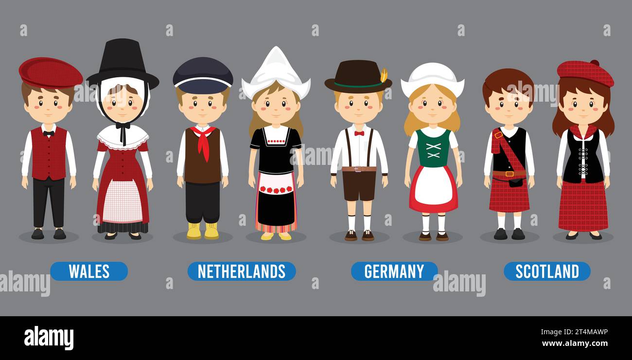 Costume of wales Stock Vector Images - Alamy