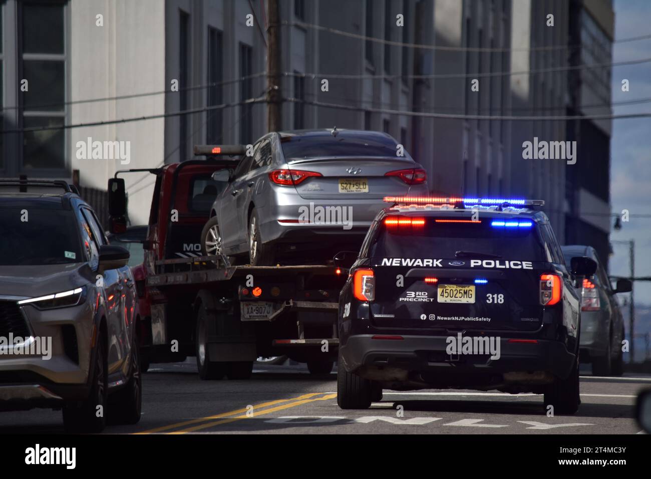 Carjacked vehicle towed away from the scene. An Amber Alert was issued ...