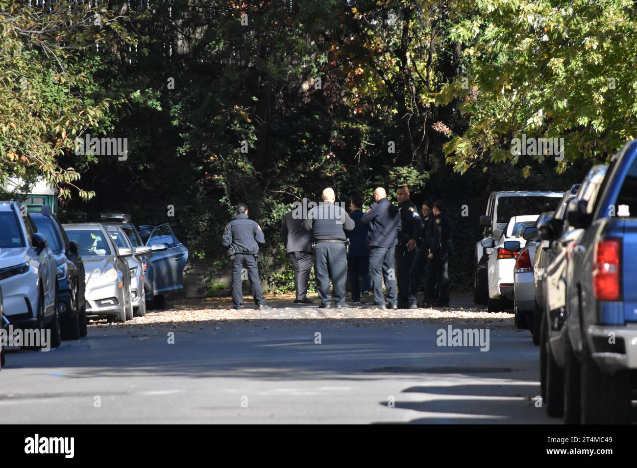 Police officers at the scene in Jersey City. An Amber Alert was issued ...