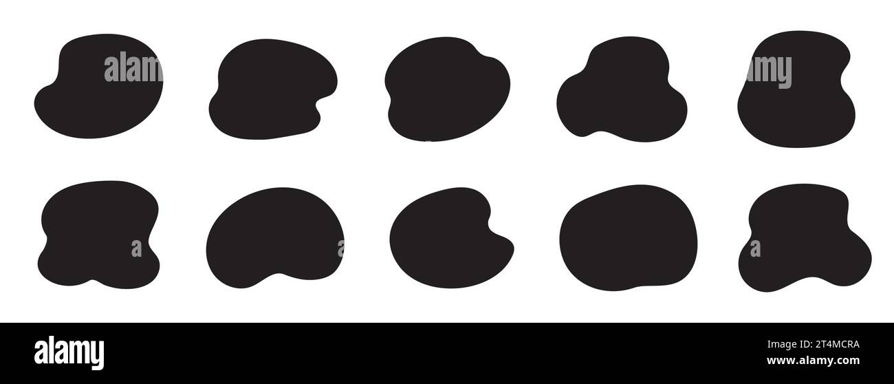 Organic Blob Shape Abstract Amoeba Irregular Fluid Element Set