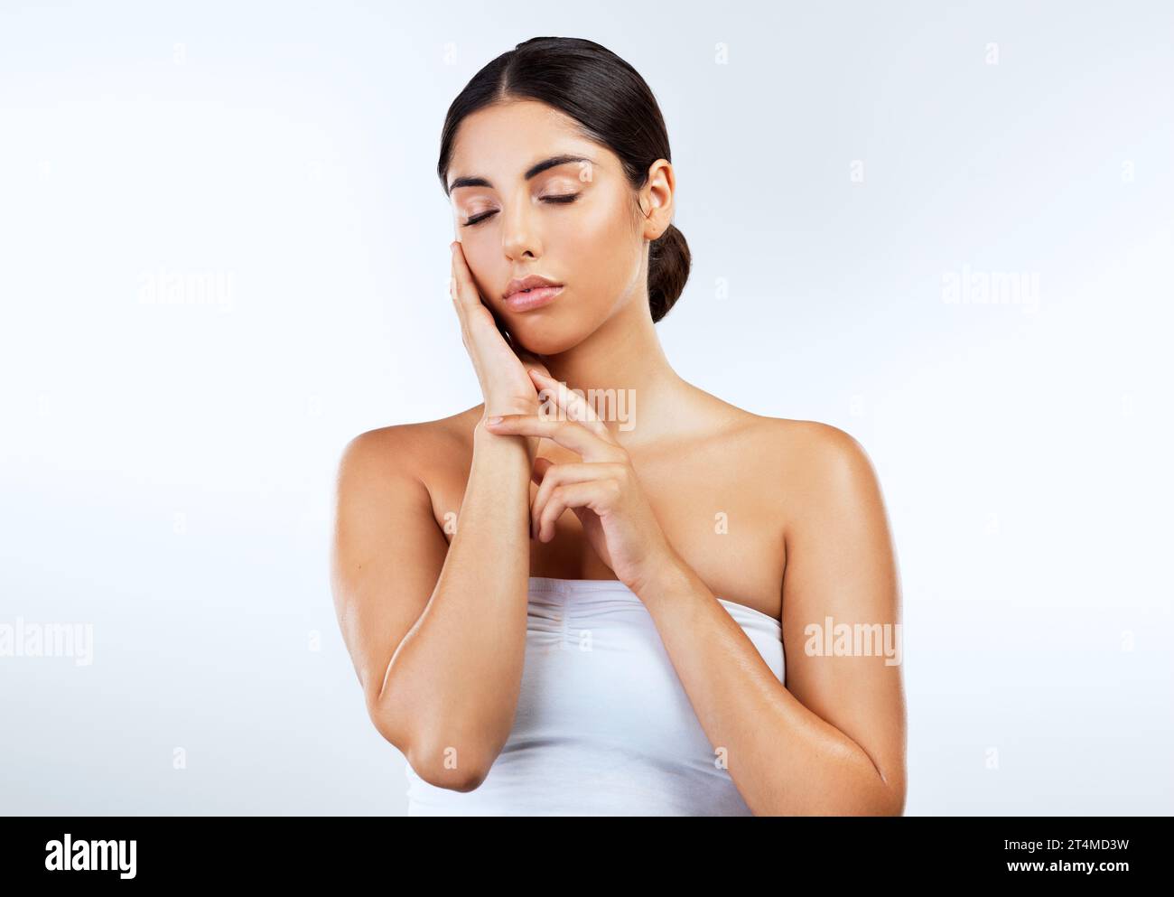 The smoothest skin there ever was. Studio shot of beautiful young women ...