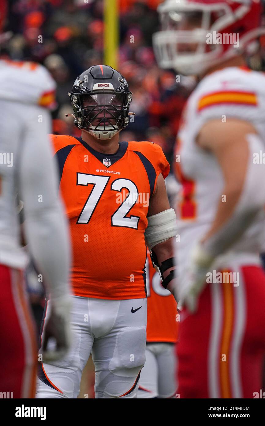 Denver Broncos offensive tackle Garett Bolles (72) against the Kansas ...