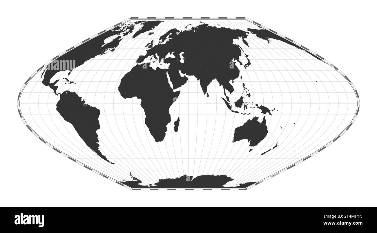 Vector world map. McBryde-Thomas flat-polar sinusoidal equal-area ...